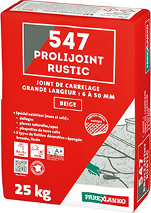 Joint carrelage 547 PROLIJOINT RUSTIC - 25kg gris 6 à 50mm EXT | ENVAIN ...